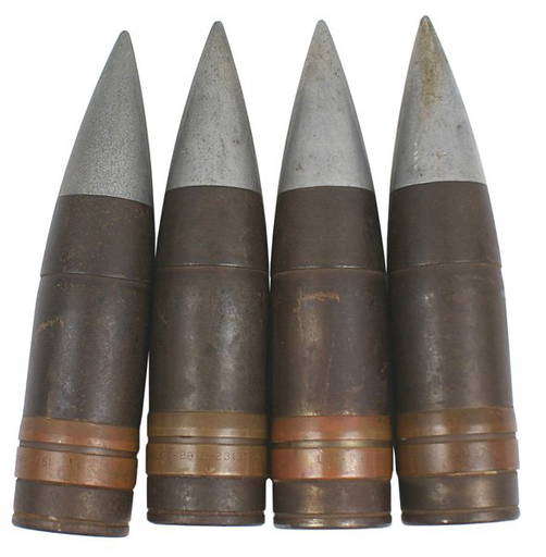 Lot 4 U.s. Wwii 37 Mm M51 Anti Tank Projectiles