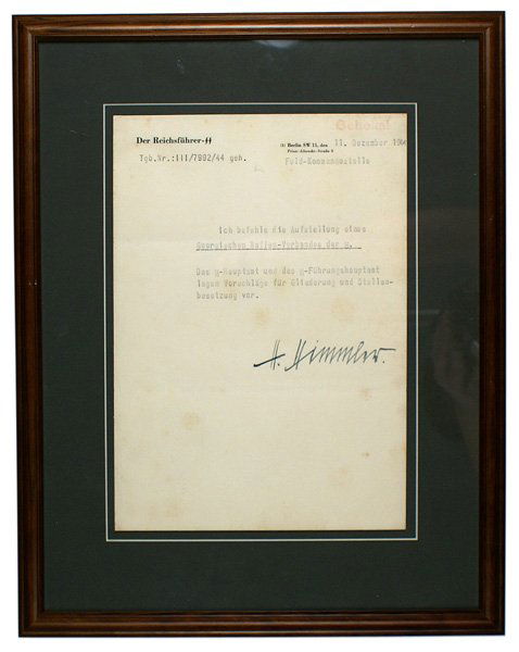 Important German Wwii Document Signed Himmler