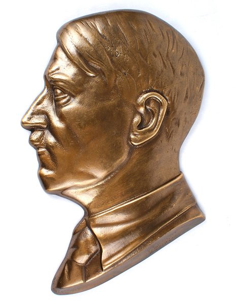 Bronze profile plaque of Adolf Hitler