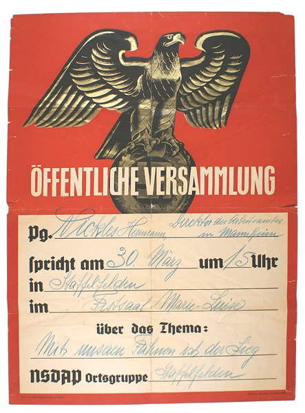 Public Meeting German Wwii Poster