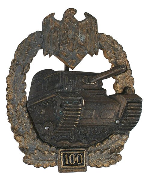 German WWII Panzer 100 Assault Badge