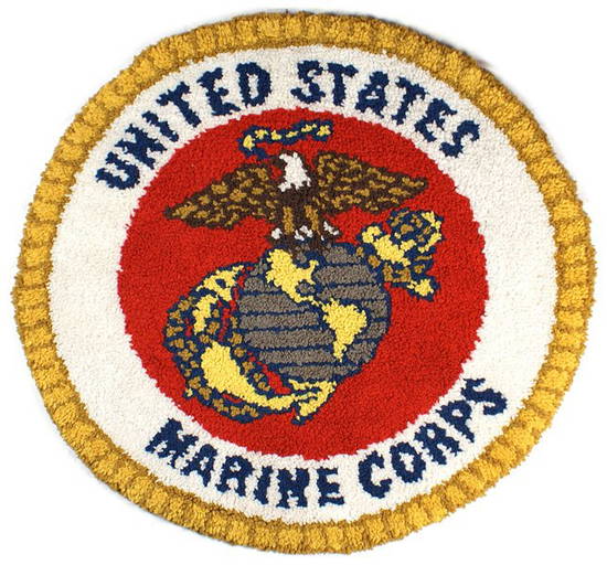 Usmc Round Shag Rug Marines