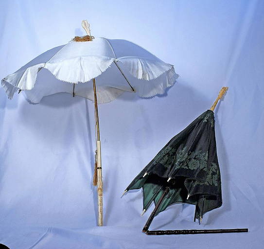 284 A. Two Antique Parasols. 23” White Silk Parasol