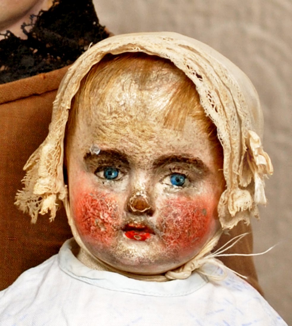 RARE EARLY AMERICAN CLOTH DOLL BY EMMA BRISTOL. 15 ½".