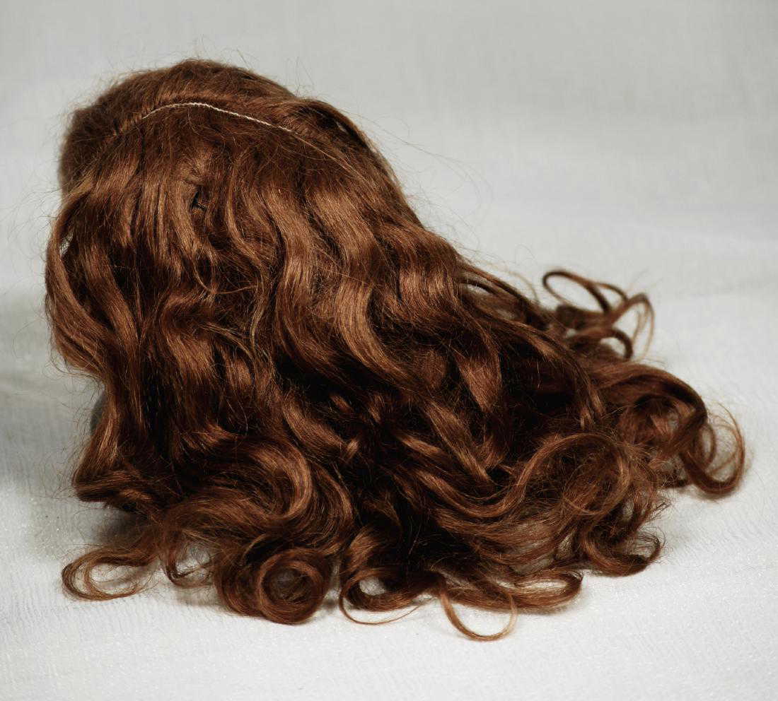 27 Antique Mohair Doll Wig Medium Brown Mohair Wig