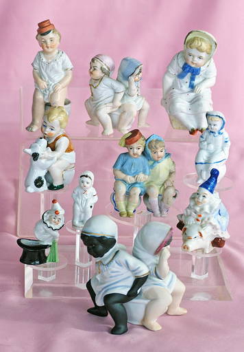 Collection Of Ten Bisque And Porcelain Chamber Pot