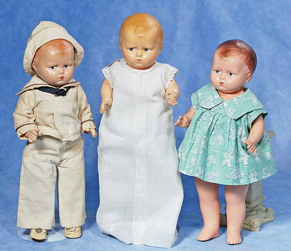 THREE COMPOSITION “BABY GRUMPY” DOLLS BY EFFANBEE (#0263) on May 20 ...