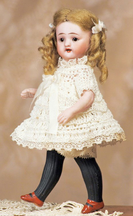 Tiny Simon & Halbig All Bisque Doll With Long Black