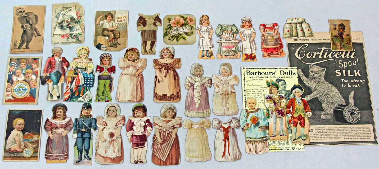 LARGE LOT OF ADVERTISING PAPER DOLL & CARDS. - Mar 21, 2023 | Frasher's ...