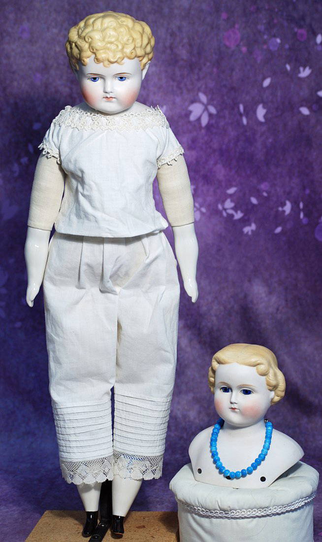 German Bisque Parian Type Lady And Parian Type Shoulder Head Auction
