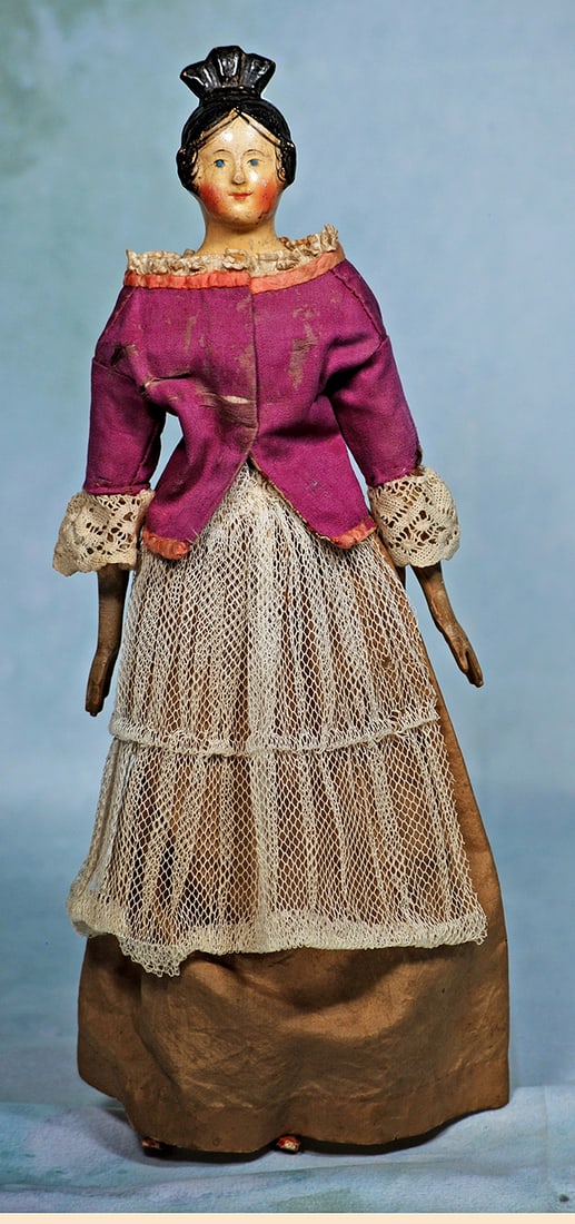 Early Paper Mache German Lady With Very Rare Coiffure Auction