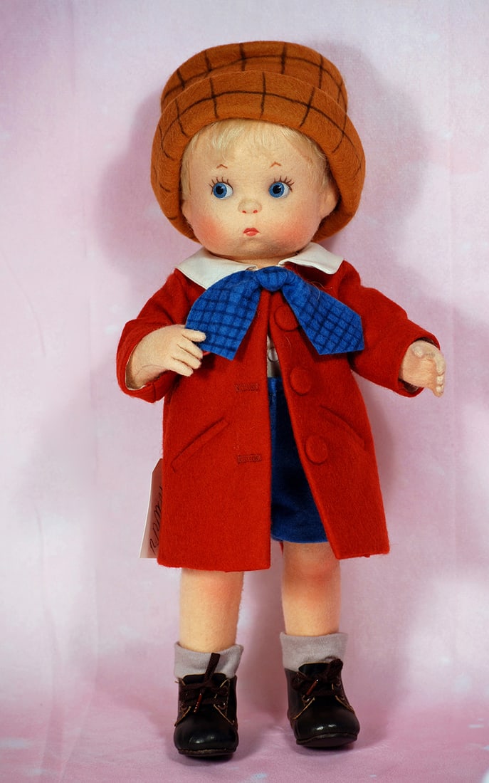 R. John Wright “skippy”. 12 ½”. All Felt Doll With Swivel Head, Jointed