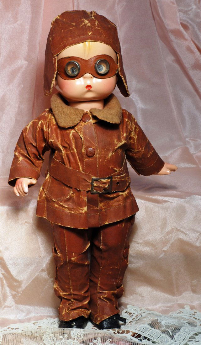 VERY RARE EFFANBEE SKIPPY "AVIATOR" COMPOSITION DOLL