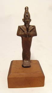 Egyptian Bronze Figure Of Osiris (god Of Underworld)