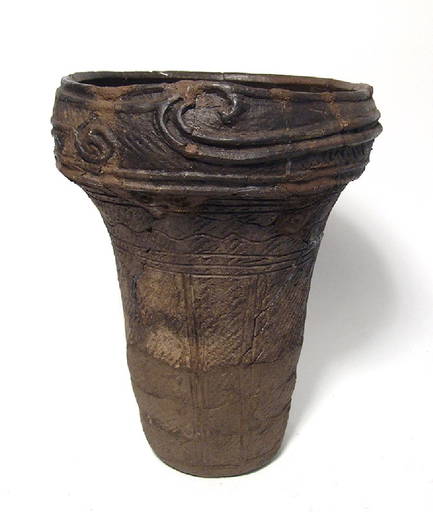 Jomon Corded Black Ware Ceramic Vessel, Neolithic Japan