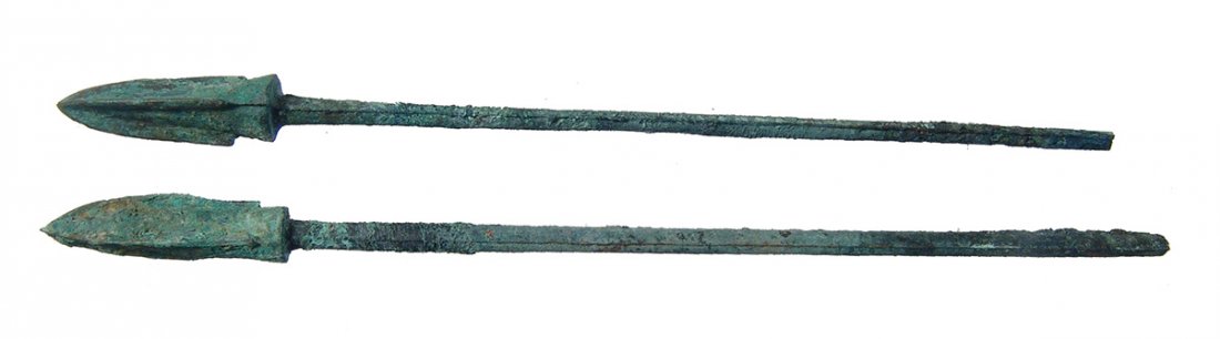 4 Chinese bronze arrow or ballista points