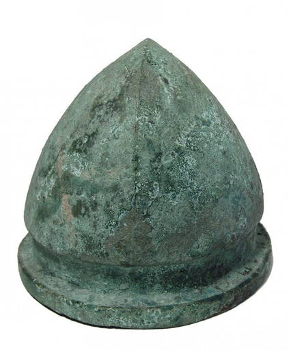 A Rare Etruscan Bronze Helmet Of Negau Type