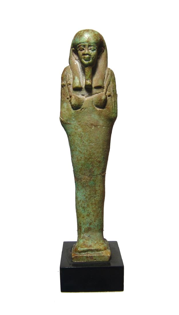Attractive Egyptian glazed ushabti with inscription