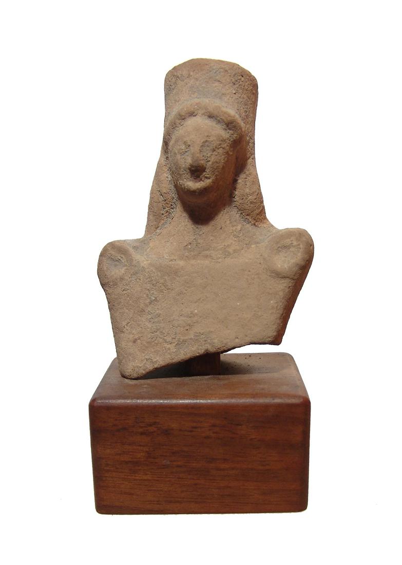 A Nice Greek Terracotta Bust From A Kore Figure