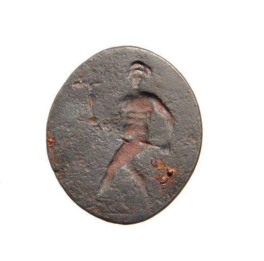 A Hellenistic Iron Signet Ring With A Youth