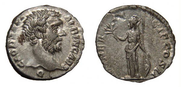 Clodius Albinus, Ar Denarius. Minerva. Ef