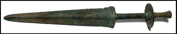 Nice Bronze Dirk With Disc Pommel, Western Iran