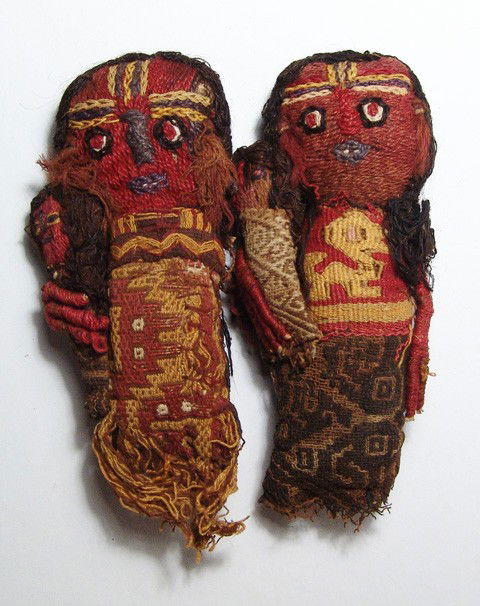 345: 2 Chancay textile dolls, Peru, AD 1100 - 1450