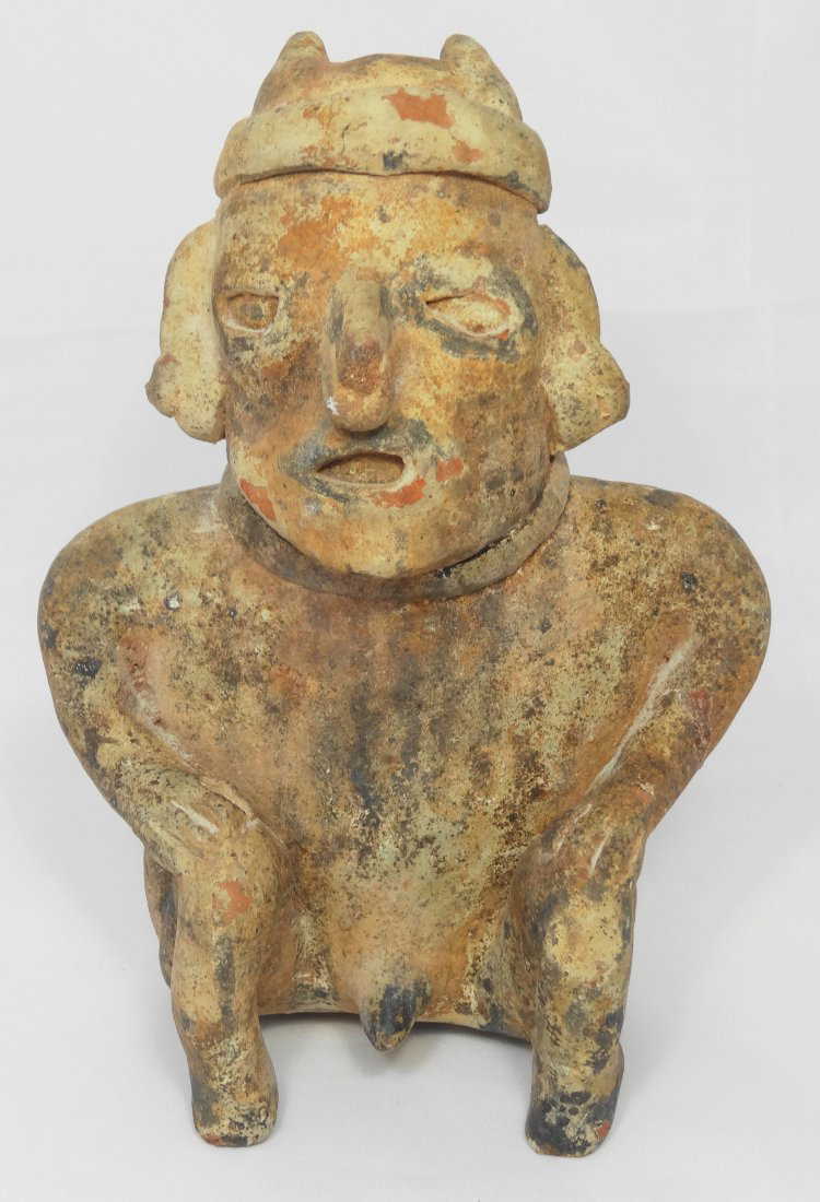 Pre-Columbian terracotta seated figure Pre-Columbian terracotta seated figure