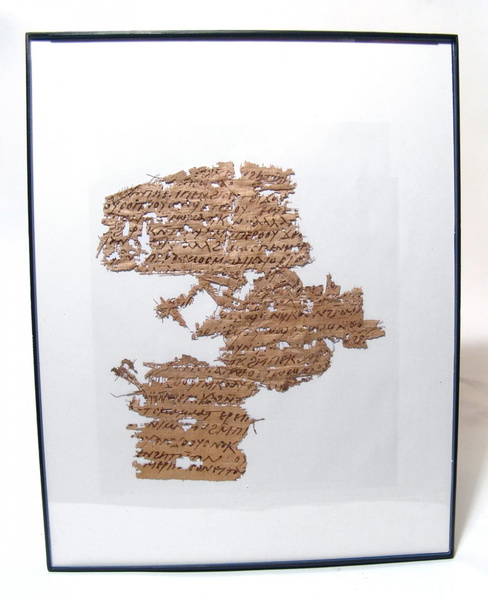 Egyptian Papyrus Fragment With Coptic Script Egyptian Papyrus Fragment With Coptic Script