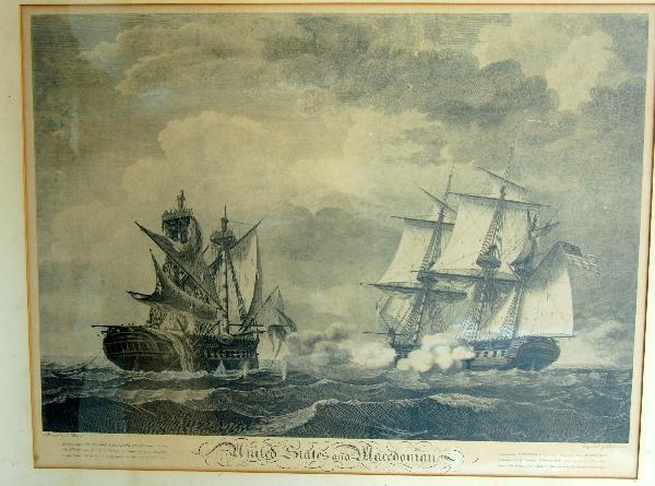 734: Engraving U.S. & Macedonian by B. Tanner