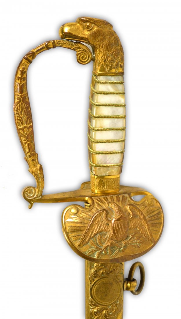 855G: Sword, Eagle-Head Pommel, Pearl Grips, c. 1840-50