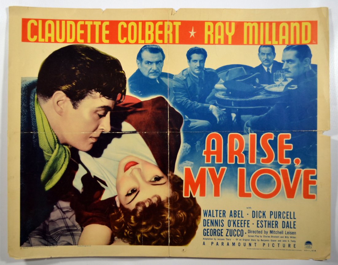 Movie Poster, "Arise, My Love" (1940) Comedy - Aug 10, 2013 | LOUIS J ...