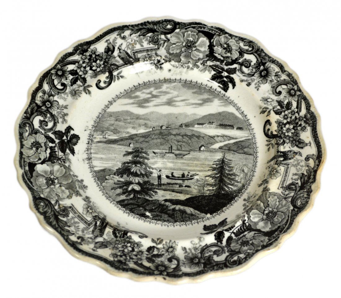 Plate, 'West Point' by Clews c.1835, Hudson River