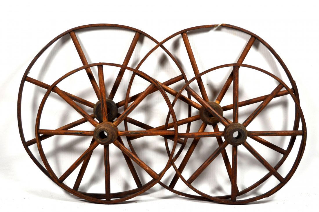 Set of 4 Cart Wheels, Goat Wagon