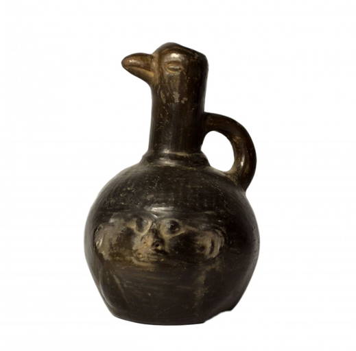Pitcher, Bird's Beak & Human Faces, Pre Columbian
