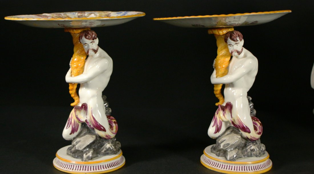 Pair (2) Wedgwood Compotes, Emile Lessore signed