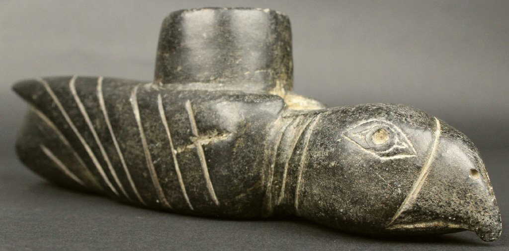 Effigy Pipe Native American Stone 16th C