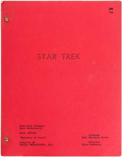 Star Trek: Tos Original "patterns Of Force" Script