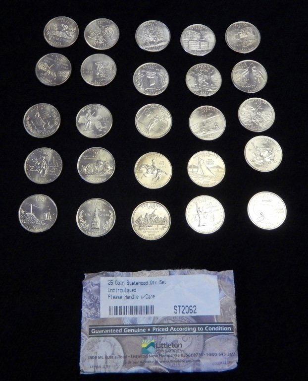 25 Uncirculated Statehood Quarter Set