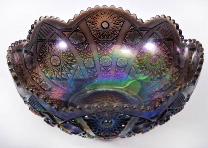 Iridescent Purple Carnival Glass Bowl