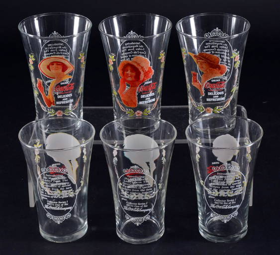 6 Coca Cola Magnificent Ladies Collector Glasses