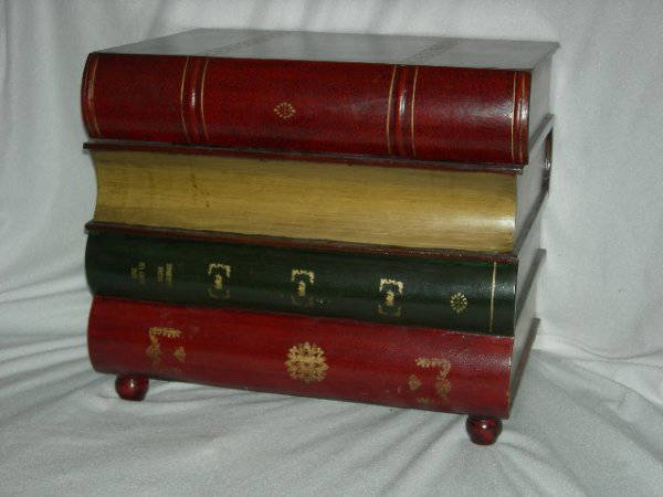 Faux Book Stack End Table