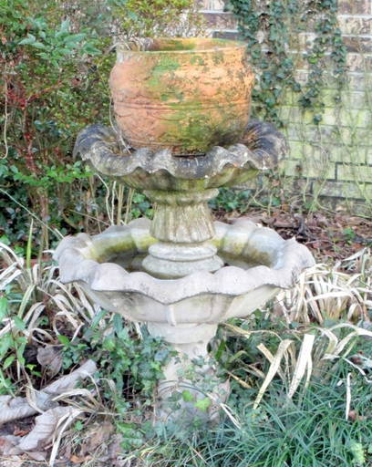 Double Decker Bird Bath & Planter