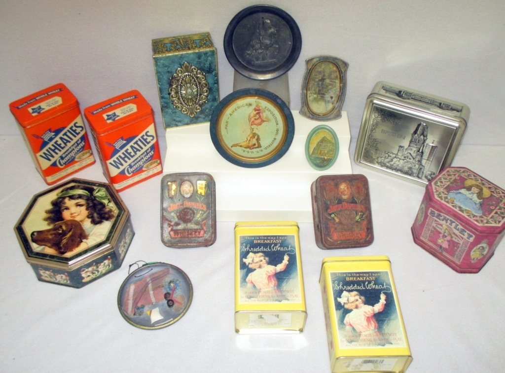 Vintage Plaques & Tin W/reproduction Tins