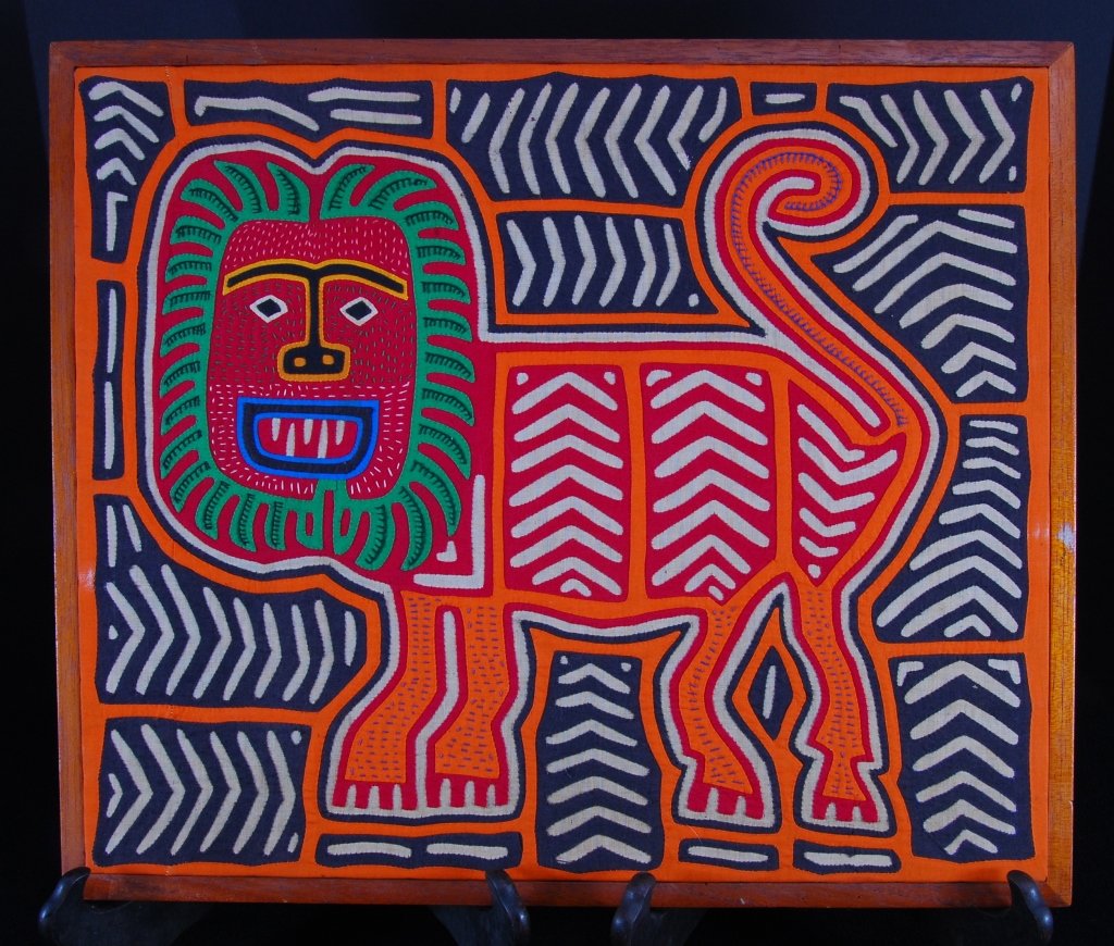 Hand Stitched Panamanian Lion Mola