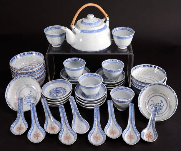 Vintage Asian Translucent Rice Pattern China