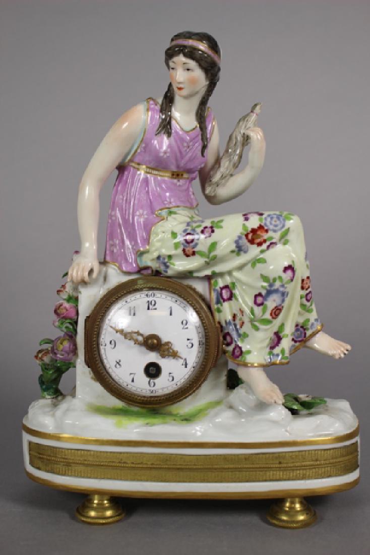 Meissen Porcelain Figural Shelf Clock ca. 1900