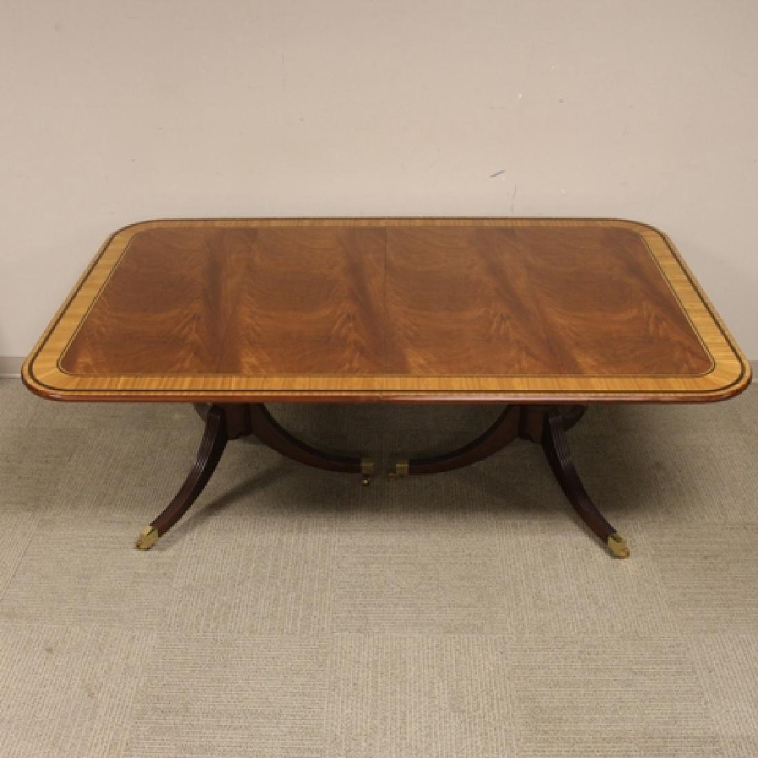 Baker Banded Mahogany Double Pedestal Dining Table