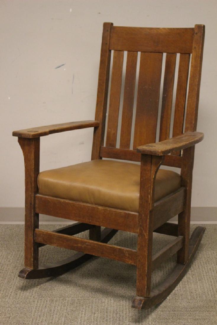 Stickley Style Mission Tiger Oak Rocker