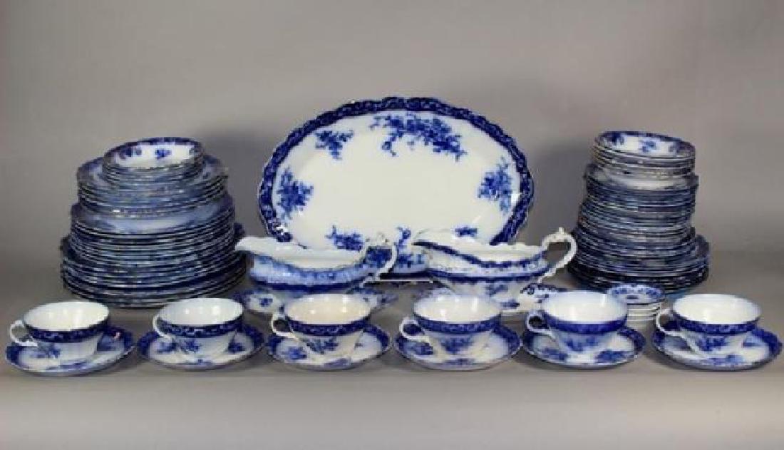 Stanley Pottery Co. "touraine" Flow Blue Dinnerware